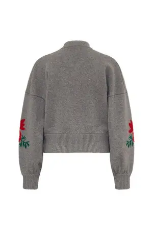 MAISON COMMON Embroidered Knit Cardigan With Zipper