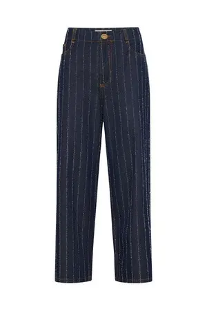 MAISON COMMON Striped Cropped Jeans