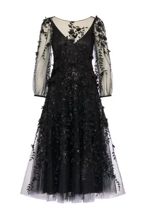 MAISON COMMON Emboidered Tulle Cocktail Dress