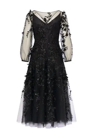 MAISON COMMON Emboidered Tulle Cocktail Dress