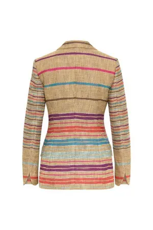 MAISON COMMON Striped Blazer With Printed Lining
