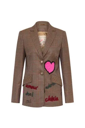 MAISON COMMON Embroiderd Glencheck Jacket