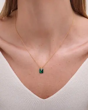 Astley Clarke Gold Deco Pendant Necklace