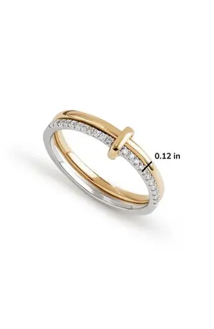 ANA LUISA Solid Yellow Goldduo Diamond Link Ring