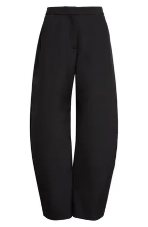 Alaïa Round Wool Wide Leg Pants - Noir