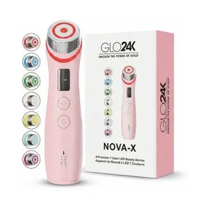 GLO24K Nova-x 7 Color Led Skincare Device With Intelligent Voice Guidance - Pink