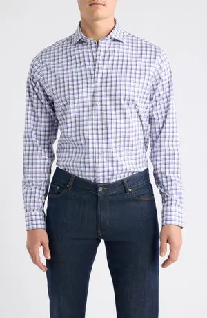 Johnnie-o Stretch Twill Plaid Shirt - Violet