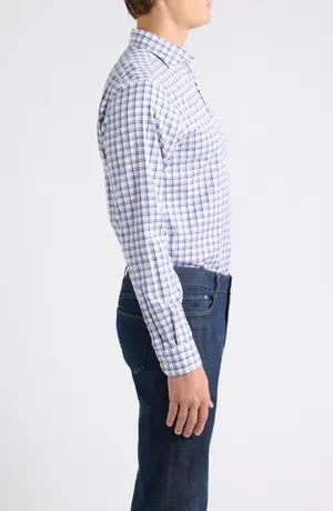 Johnnie-o Stretch Twill Plaid Shirt - Violet