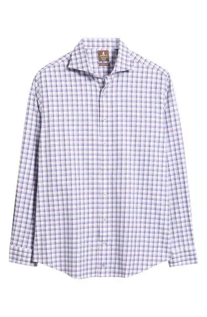Johnnie-o Stretch Twill Plaid Shirt - Violet
