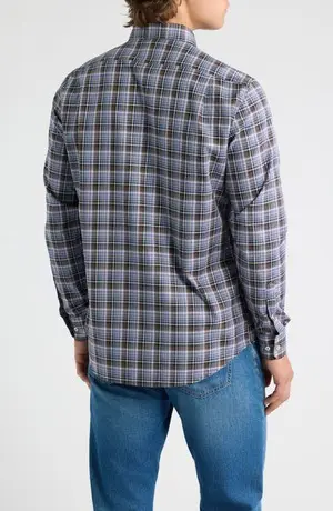 Johnnie-o Merced Check Button Down Shirt - Bluestone