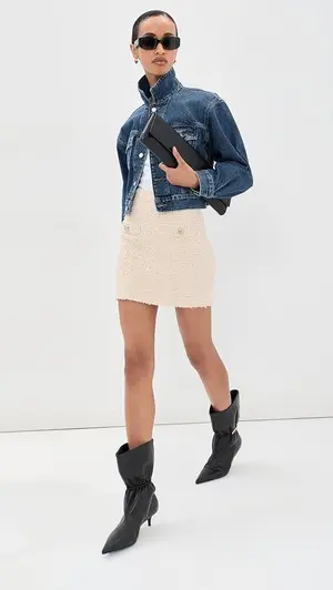 Balmain Tweed Knit Skirt - Grege