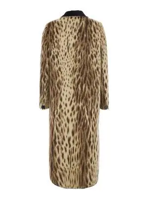 FORTE_FORTE Coat 'royal Leopard' Long Jacquard With Long Sleeves And Front Closure. Beige Color. Woman - Multicolor