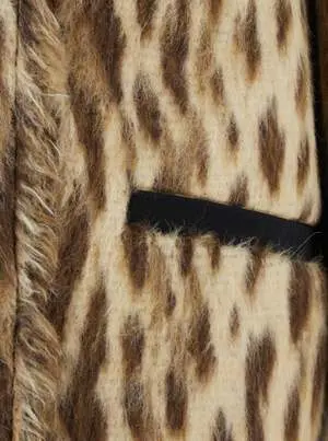 FORTE_FORTE Coat 'royal Leopard' Long Jacquard With Long Sleeves And Front Closure. Beige Color. Woman - Multicolor