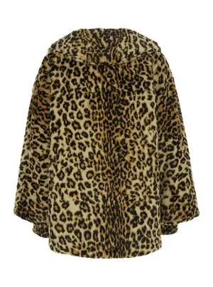 Givenchy Shearling With Leopard Details In Brown Leather