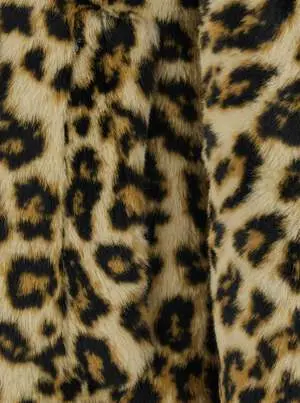 Givenchy Shearling With Leopard Details In Brown Leather