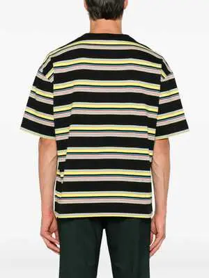 Marni Striped Cotton T-shirt With Logo Print