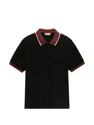 Marni Piqué Polo Shirt With Contrasting Trim - Black