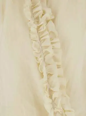 Dries Van Noten Cenver' Beige Silk Blouse With V-neck And Long Sleeves - Multicolor