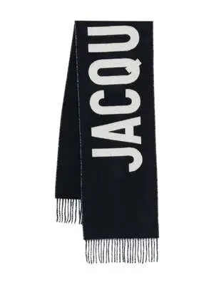 Jacquemus Scarf With Embroidered Logo - Blue