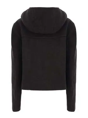 GANNI Peacoat Wool Mini Duffle Coat Brown