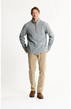 JACHS Wool Blend Knit Quarter Zip - Grey