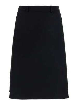 Balenciaga Folded Midi Skort In Starcy Wool Twill - Multicolor
