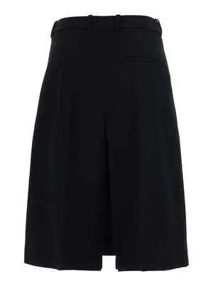 Balenciaga Folded Midi Skort In Starcy Wool Twill