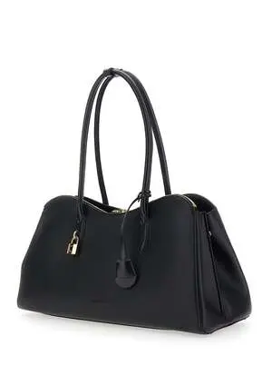 Stella McCartney Shoulder Bag 'ryder' With Two Top Handles And Lock Detail On The Front In Black Ecoleather For - Multicolor