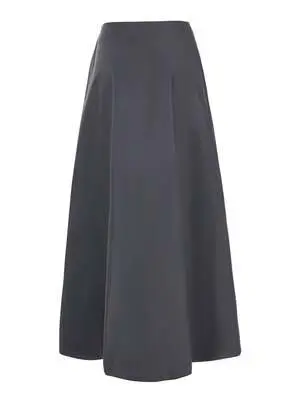 Tagliatore Grey Tech Fabric Skirt With An Essential Construction For