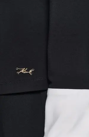 Karl Lagerfeld Paris Contrast Trim Collared Knit Top