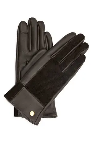 Barbour Dunswell Patchwork Leather Gloves - Brown