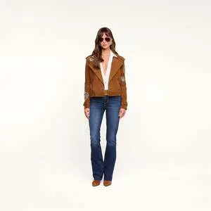 L'Agence Xoey Cropped Crystal Trench Coat