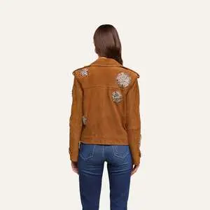 L'Agence Xoey Cropped Crystal Trench Coat