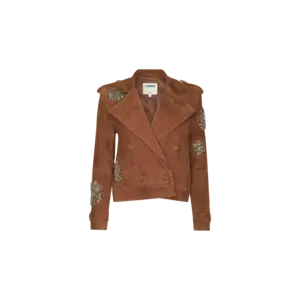L'Agence Xoey Cropped Crystal Trench Coat