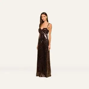 L'Agence Sayla Sequin Gown - Dark Java Sequins