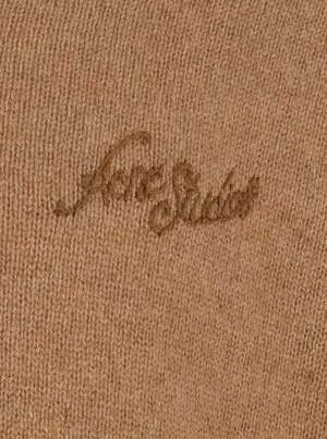 Acne Studios Beige Sweater With High Collar And Long Sleeves In Wool