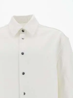 JIL SANDER White Shirt With Embossed Logo In Denim