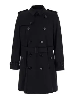 Burberry Trench With Detachable Detail In Black - Multicolor