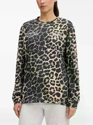 P.E Nation Leopard-print Logo-print T-shirt - Black