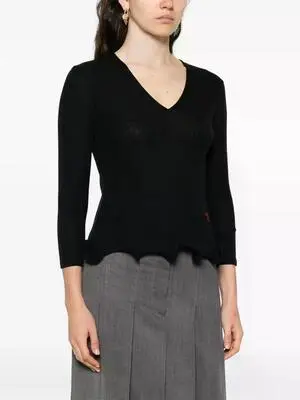 Fendi V-neck Top - Black