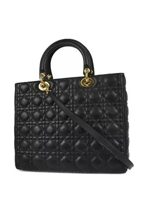 DIOR 2000 Large Lady Dior Cannage Tote Bag