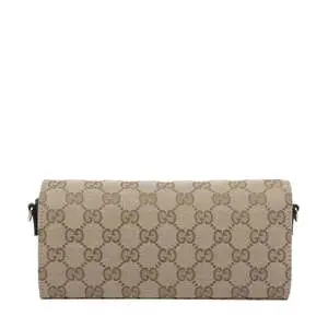 Gucci Gg Logo Horse Clip Chain Wallet - Cream