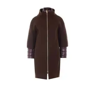 Herno Wool And Nylon Coat - Brown