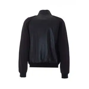Gucci Grany Leather With Web Bomber Jacket