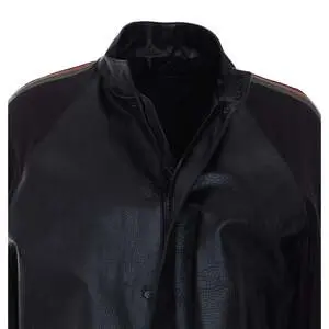 Gucci Grany Leather With Web Bomber Jacket