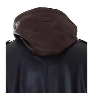 Loewe Hooded Leather Jacket With Anagram Patch On Hood