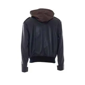 Loewe Hooded Leather Jacket With Anagram Patch On Hood