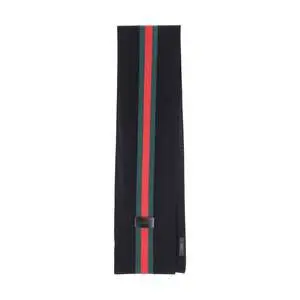 Gucci Striped Wool Cashmere Jacquard Scarf - Black