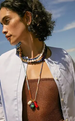 LIZZIE FORTUNATO Lucera Necklace In Pearl