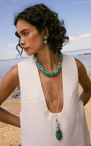 LIZZIE FORTUNATO Nautilus Collar In Amazonite